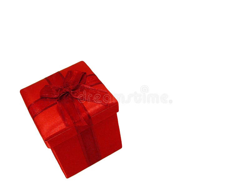 Golden Gift Wrapped Present with Red Striped Bow Stock Image - Image of ...