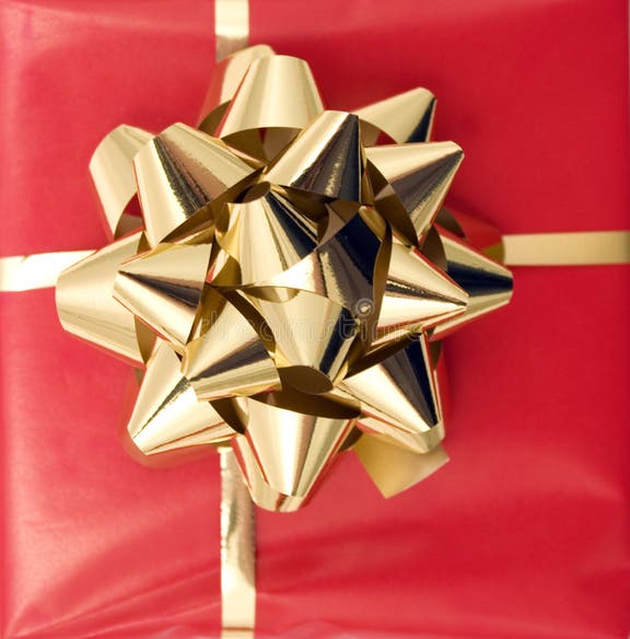 Red gift - from above stock image. Image of white, party - 11399541