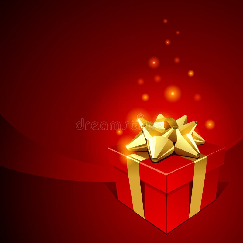 Open Gift with Fireworks from Confetti. Stock Vector - Illustration of ...