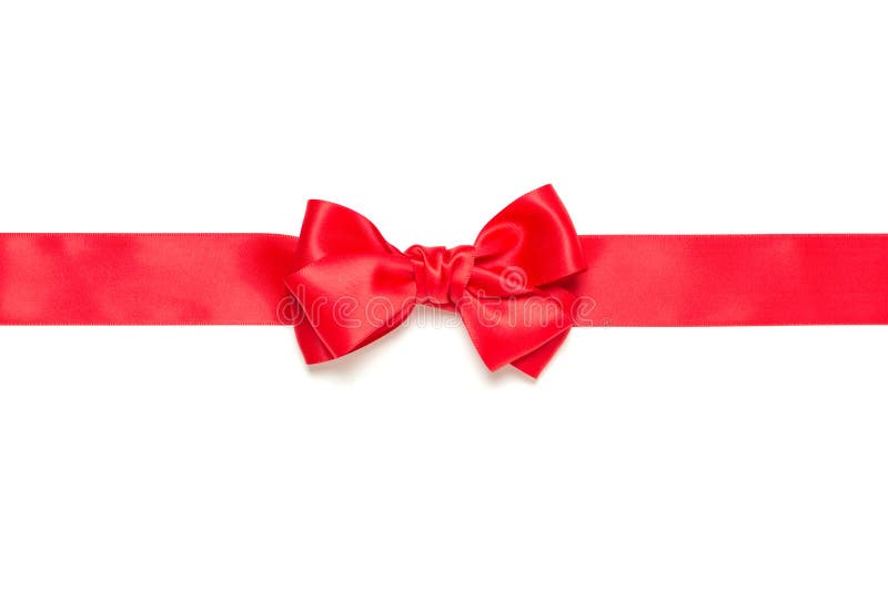 Crossed ribbon and red bow stock image. Image of gift - 34937475