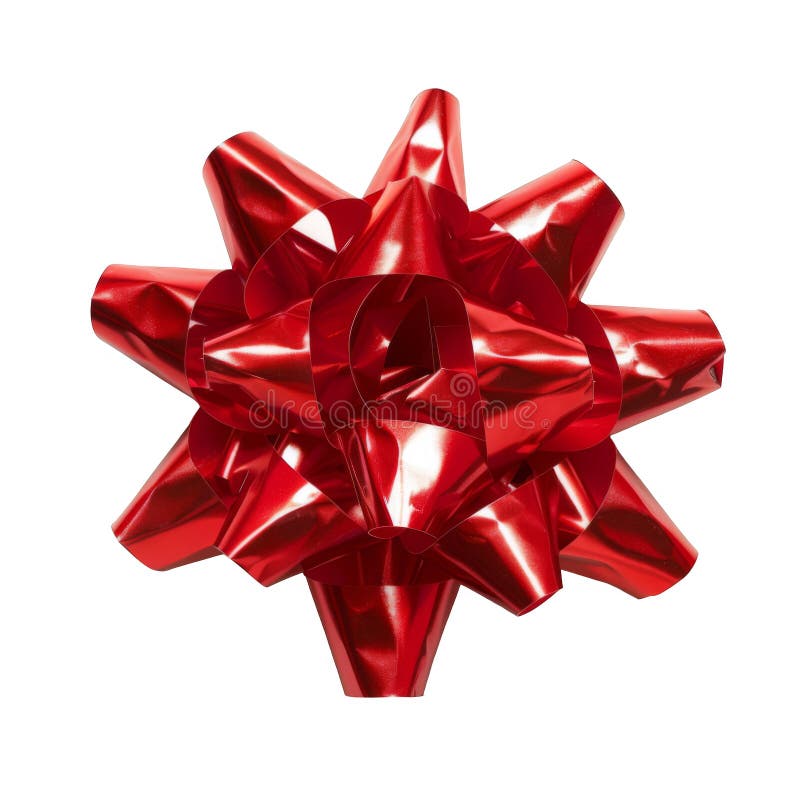 Red Gift Bow with Shiny Finish Stock Image - Illustration of loop ...