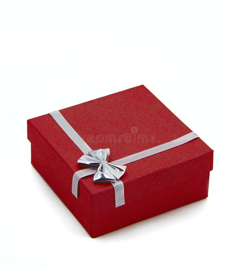 Red gift box stock photo. Image of space, white, shopping - 19417906