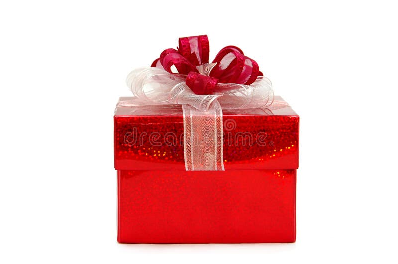 A red gift box stock image. Image of celebration, present - 268901