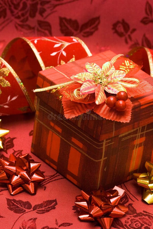 Red gift box stock image. Image of close, decorative, navidad - 8888105