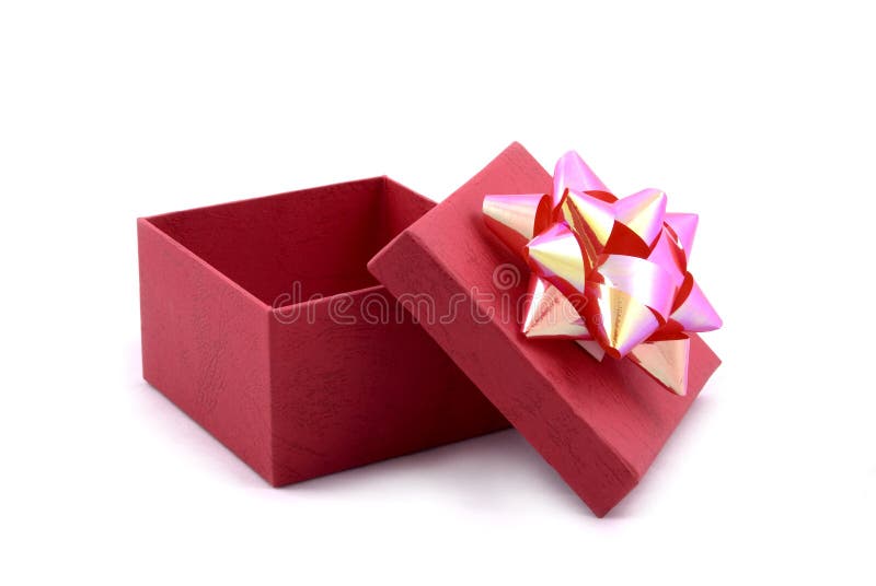 Red Gift Box with Big Ribbon Stock Image - Image of ribbon, present ...