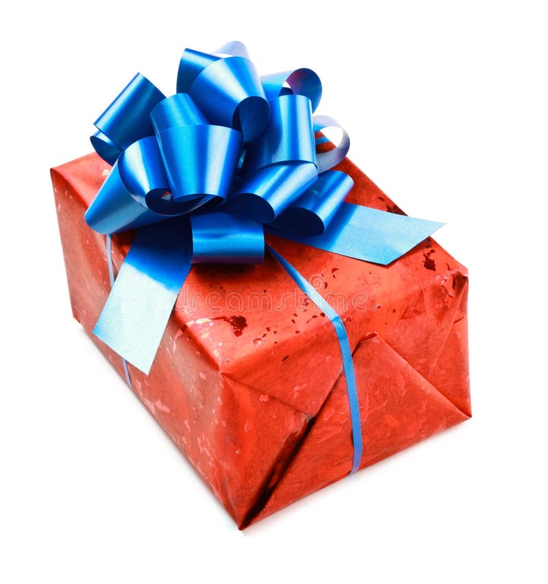 Blue present stock image. Image of present, gift, anniversary - 129411