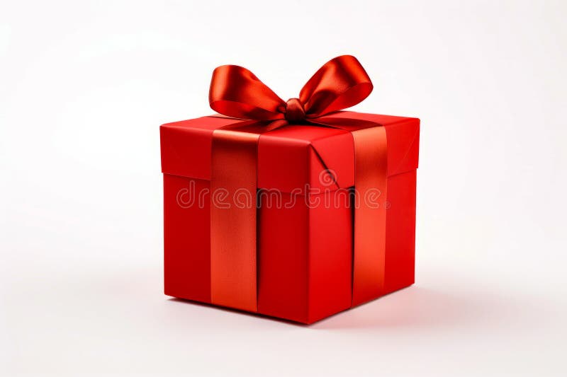 Red Gift Box with Red Bow on it S Top. Generative AI Stock Photo ...