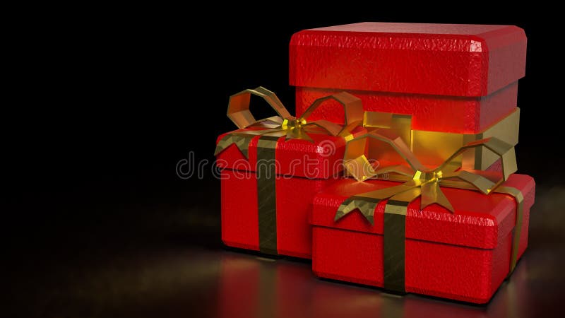 The RED Gift Box for Celebration or Holiday Concept 3d Rendering Stock ...