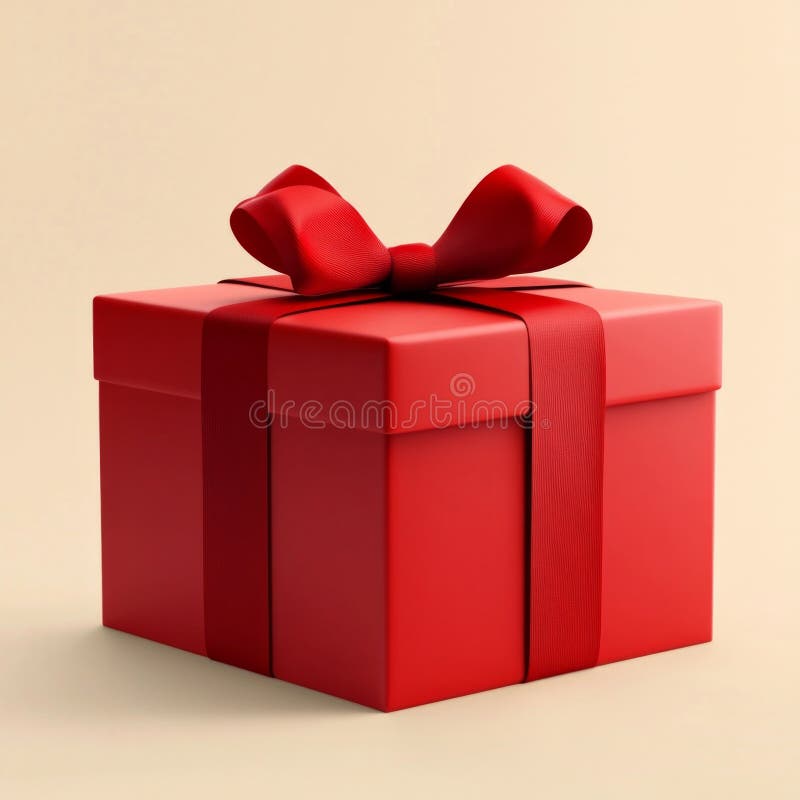 Red Gift Box Elegant Bow Neutral Background Perfect Celebrations ...