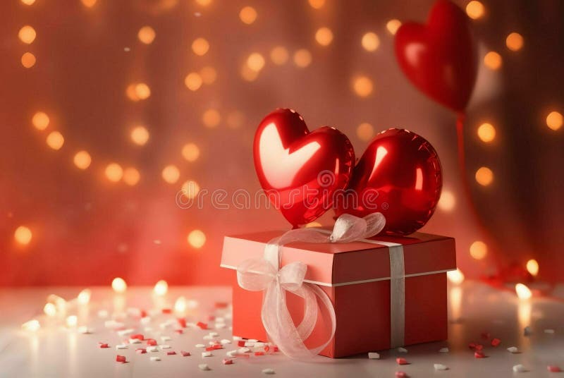 Red Gift Box with Heart Gift Box with Heart Red Gift Box Stock ...