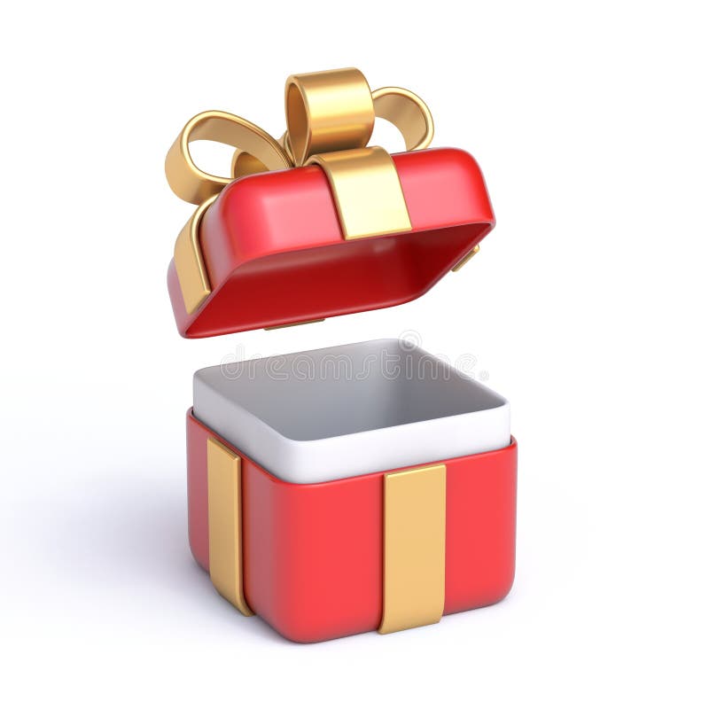 Opened Gift Box with SURPRISE Word 3D Stock Illustration - Illustration ...