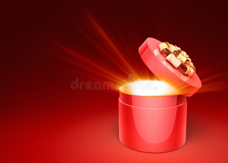Red gift box stock illustration. Illustration of light - 49549026