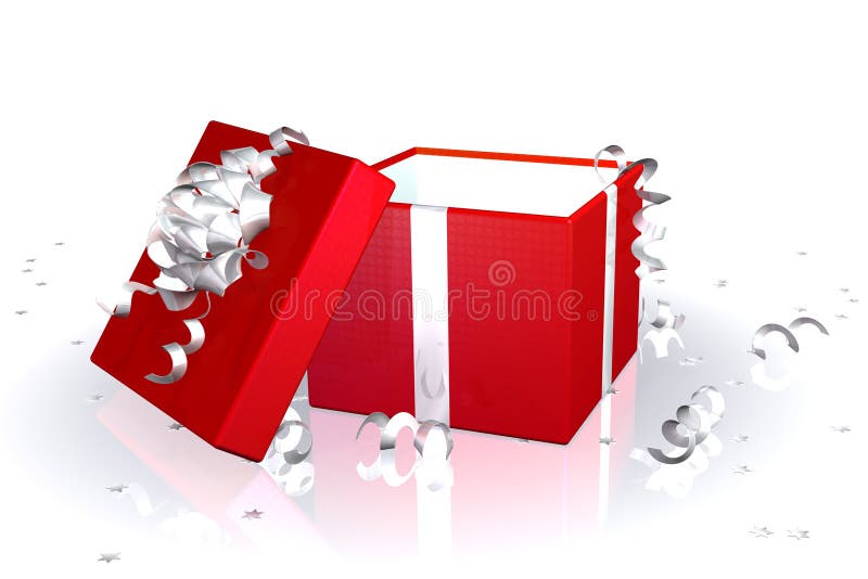 Red gift box open stock illustration. Illustration of decoration - 8783889