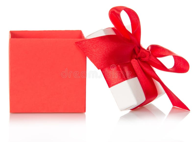 Red Gift Box with an Open Cover Stock Image - Image of bauble, souvenir ...