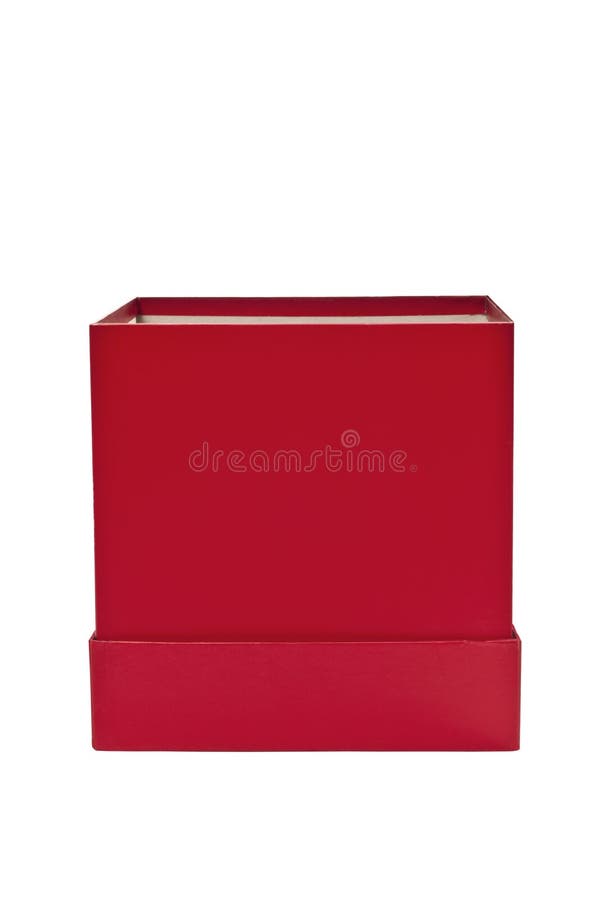 Red Gift Box Open at Top Isolated on White Stock Image - Image of ...
