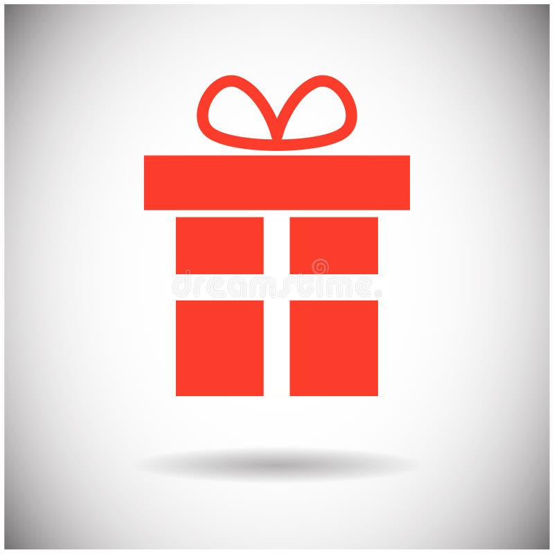 Red Gift Box Present Icon stock illustration. Illustration of card ...