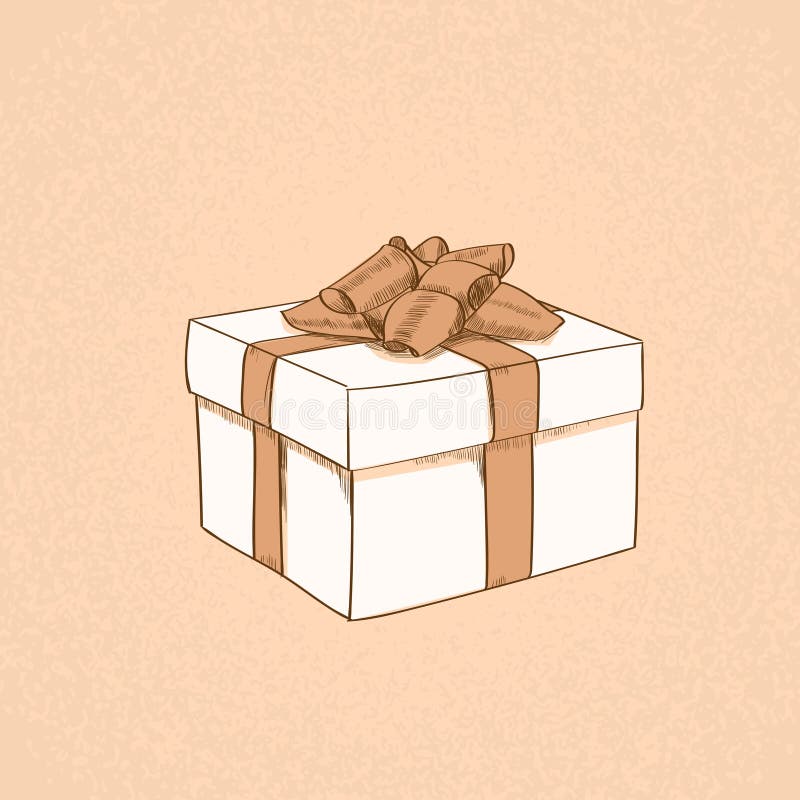 Red Gift Box Present Sketch Retro Vector Stock Vector - Illustration of ...