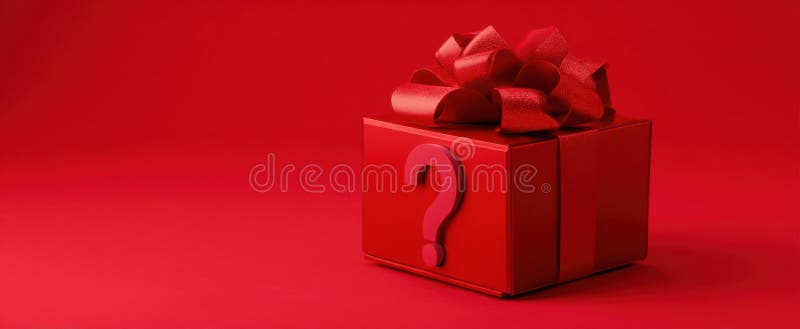 The Red Gift Box with a Question Mark Inviting Mystery and Surprise..AI ...