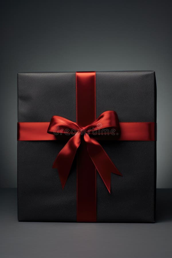 Red Gift Box with Ribbon and Bow Stock Photo - Image of ribbon ...