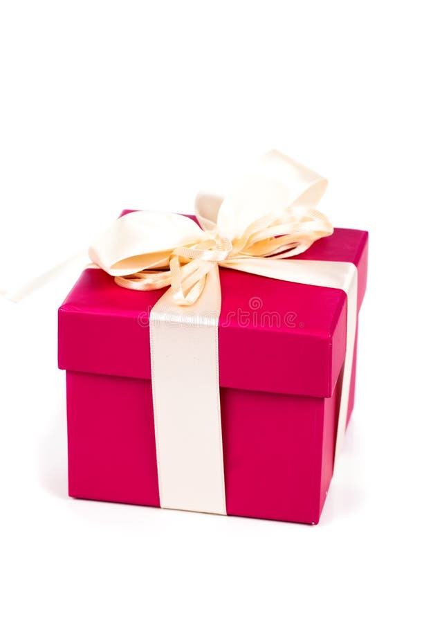 Red Gift Box with Ribbon Bow Stock Photo - Image of holiday, path: 36012414