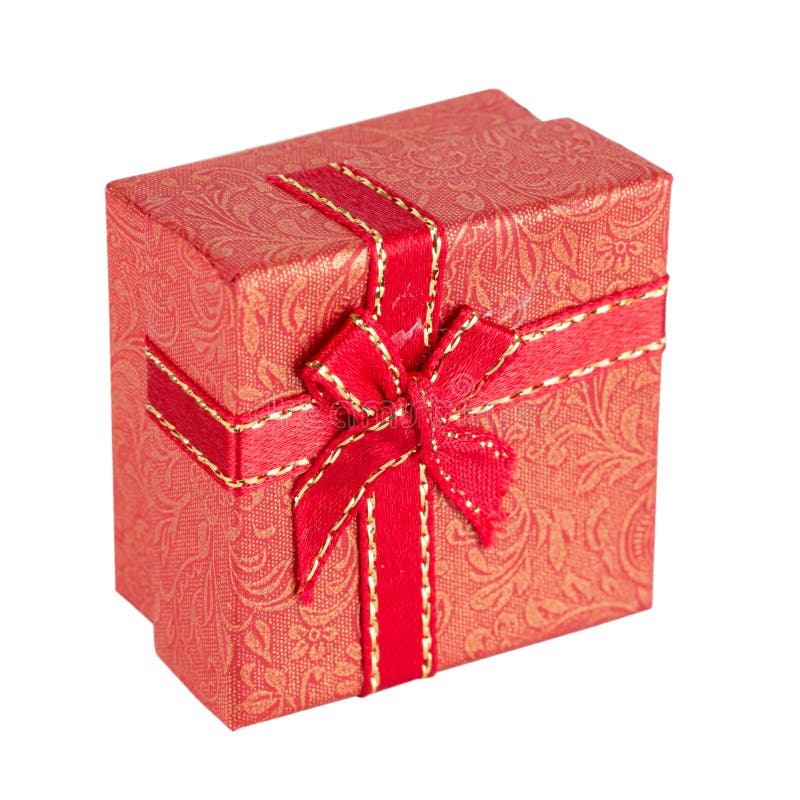Red Gift Box with Ribbon Bow Stock Photo - Image of sale, holiday: 45762830