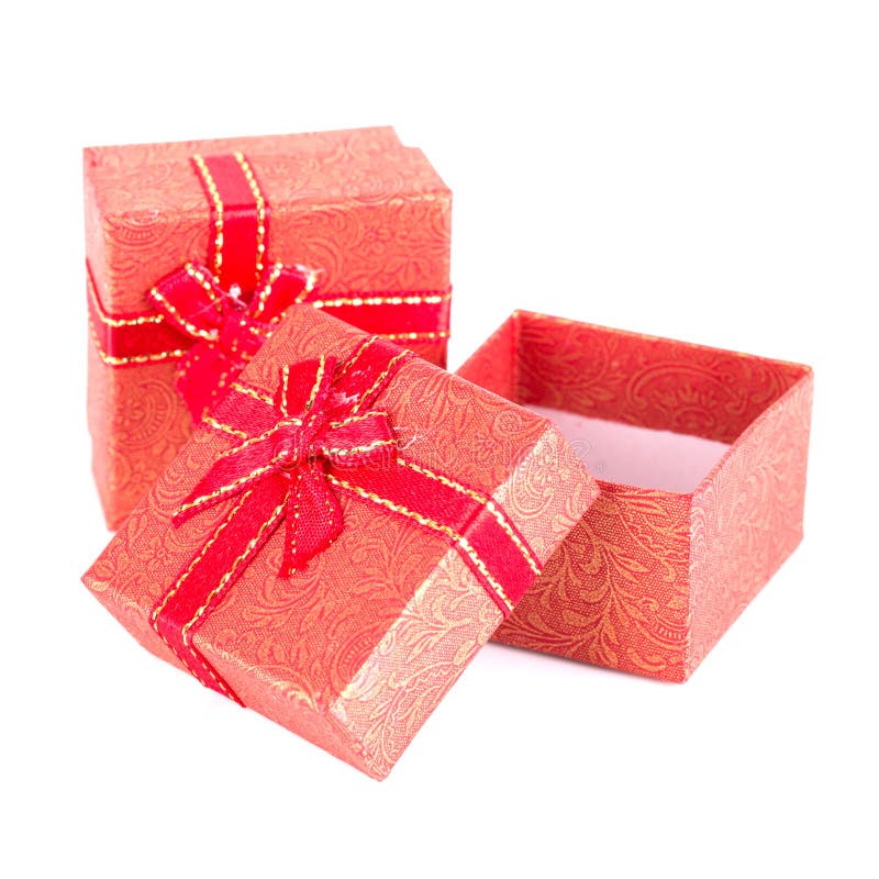 Red Gift Box with Ribbon Bow Stock Image - Image of shopping, design ...