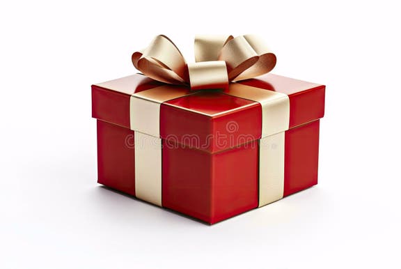 Red Gift Box with Ribbon Gift Box Isolated on White Red Gift Box Stock ...