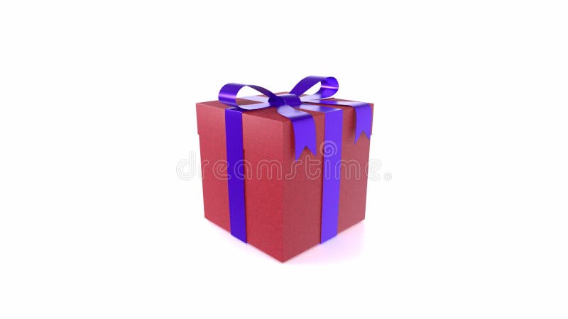 Red Gift Box Rotating in Loop on White Background Stock Video - Video ...