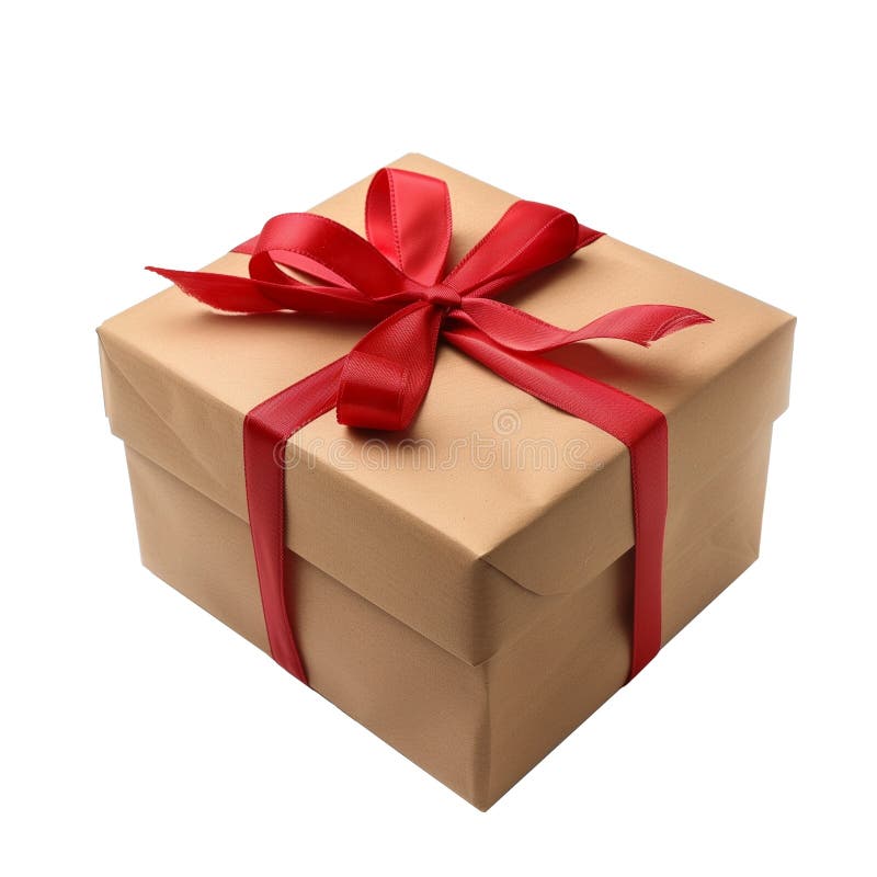 Gift box with red ribbon stock photo. Image of holiday - 336265286