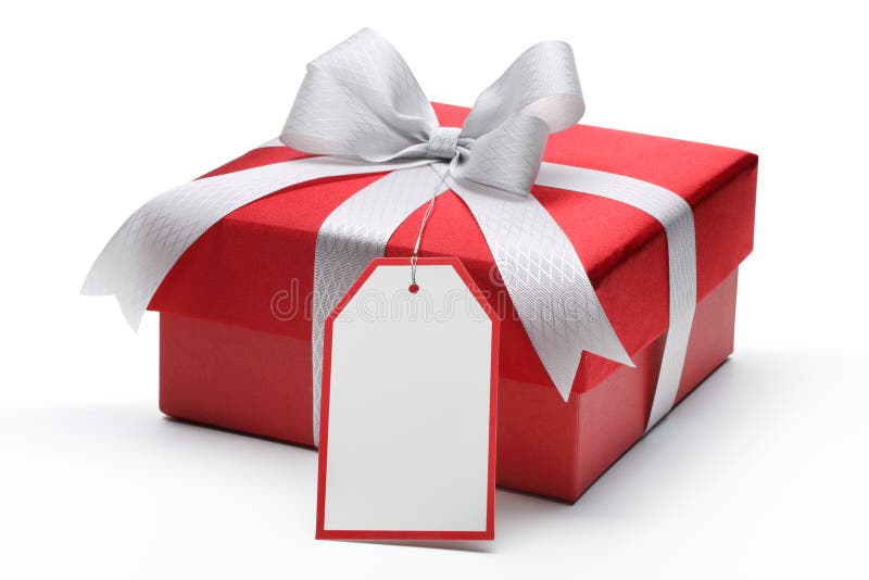 Stylish Gold Gift with a Red Decorative Bow Stock Image - Image of ...