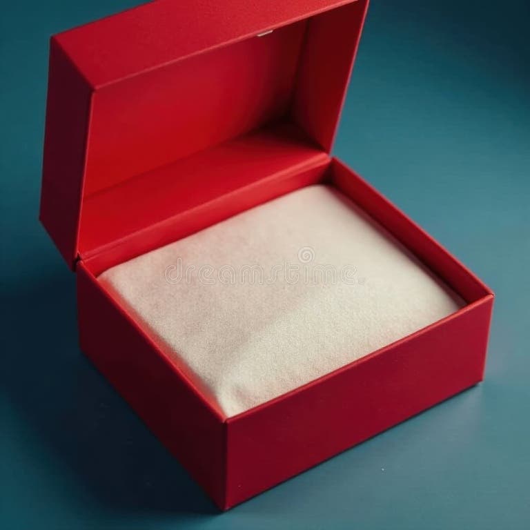 Red Gift Box Slightly Open, Showing Inner Lining, Bow, Gift Wrap, Empty ...