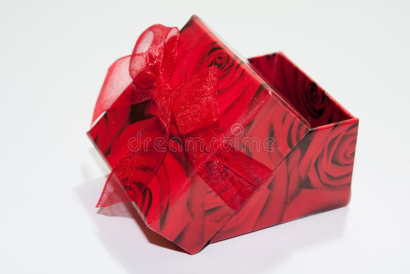 Red Gift Box on the White Background Stock Photo - Image of elegant ...