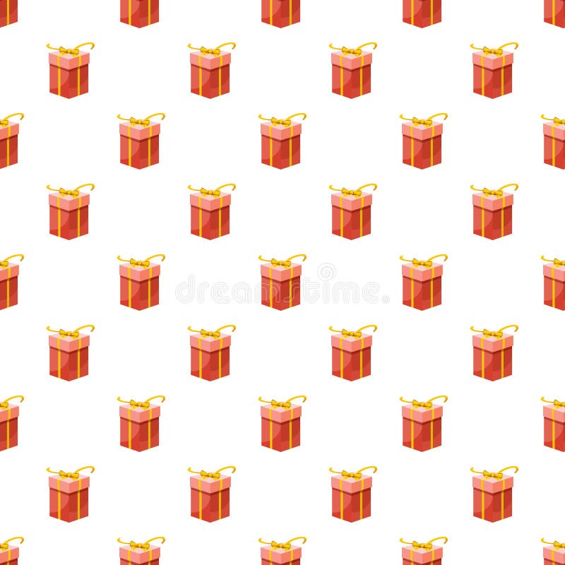 Red Gift Box with Yellow Ribbon Pattern Stock Vector - Illustration of ...