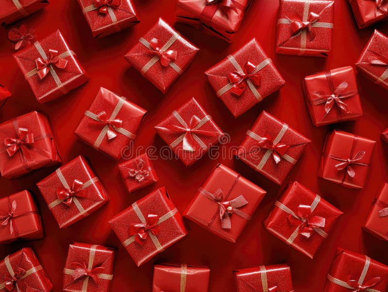 Red Gift Boxes stock photo. Image of marketing, ecommerce - 373267938