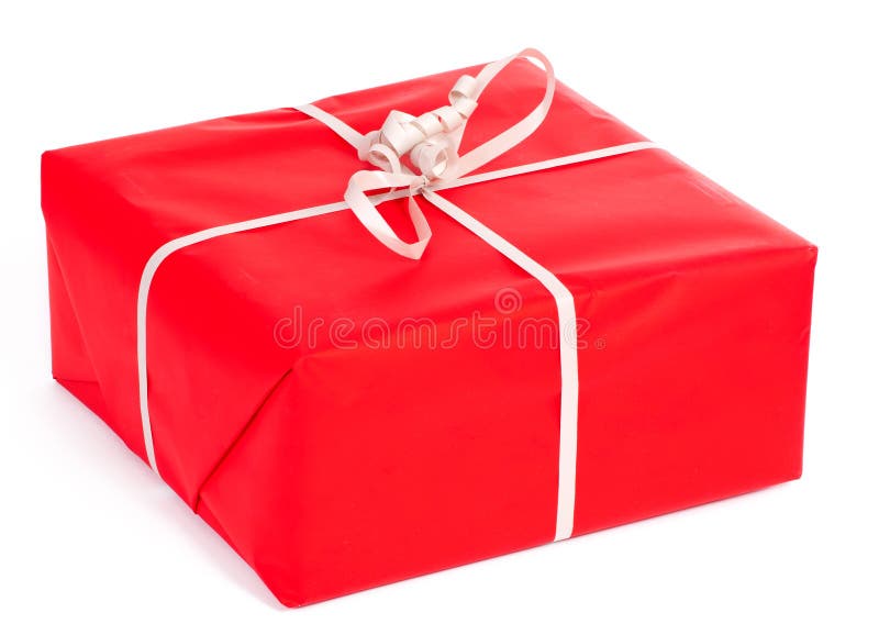 Red gift isolated on white stock image. Image of elegance - 16155331