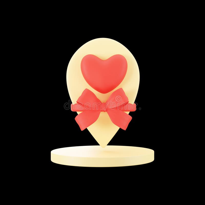 Red Gift Location Point Icon Over Black Stock Illustration ...