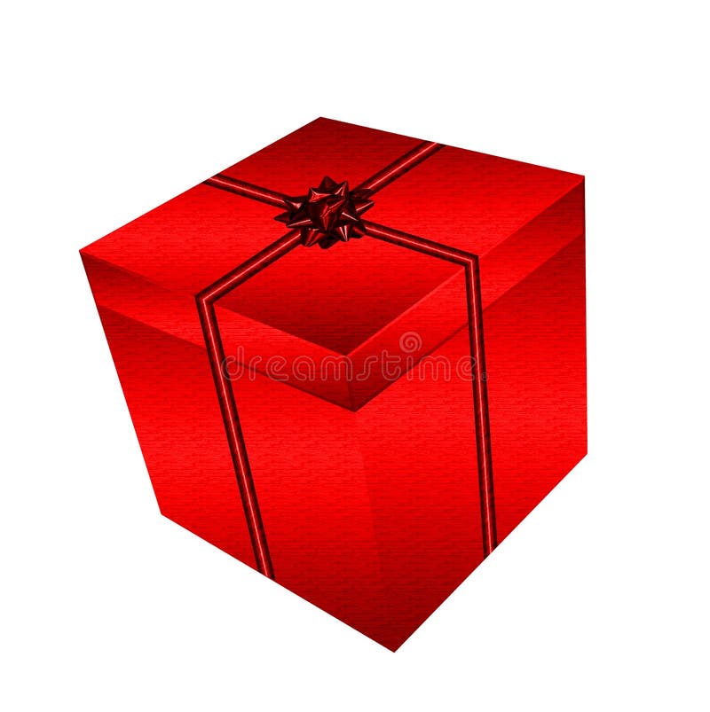 Red Gift Pack with Ribbon and Rosette Stock Illustration - Illustration ...