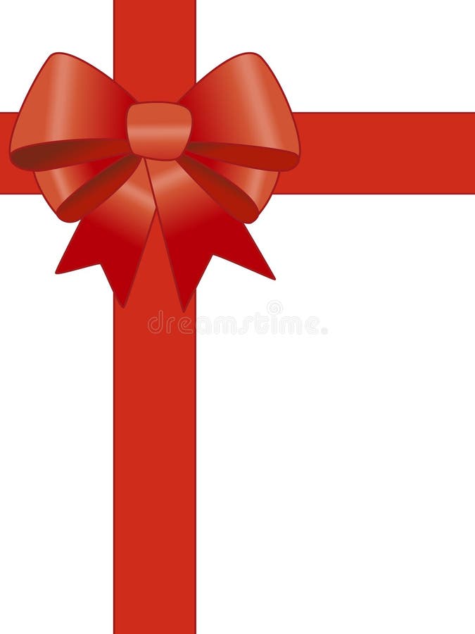 Gift box - red ribbon stock illustration. Illustration of friendship ...