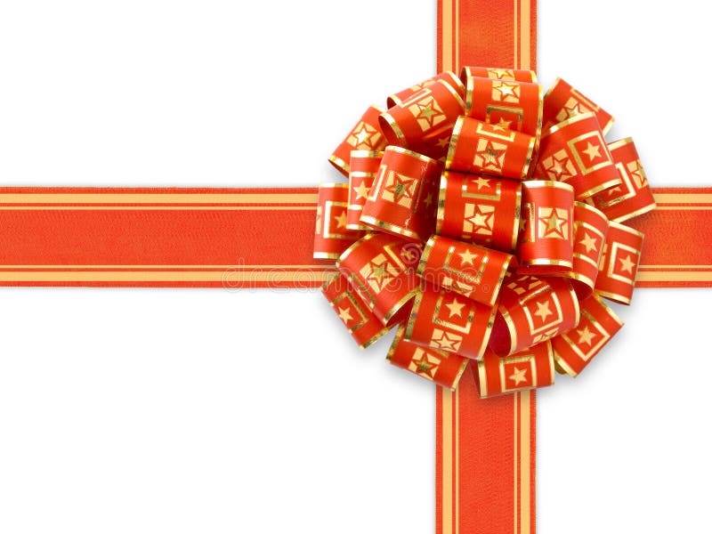 Red Gift Ribbon Over White stock image. Image of border - 1246393