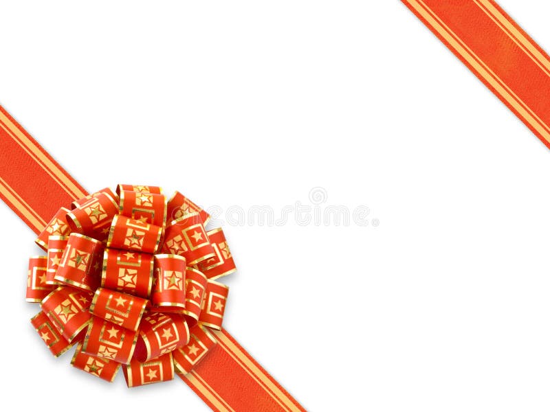 Red Gift Ribbon Over White stock image. Image of border - 1246393