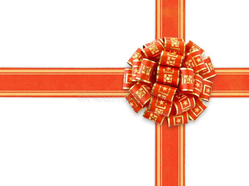 Red Gift Ribbon Over White stock image. Image of border - 1246393