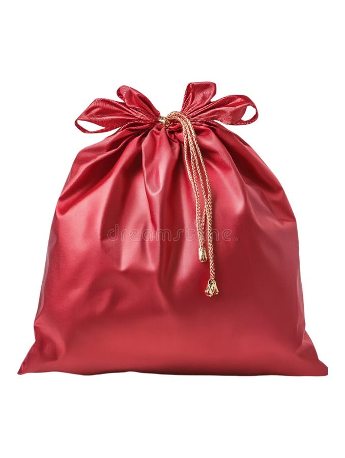 Red Gift Sack Perfect for Holiday Presents Isolated on a Transparent ...