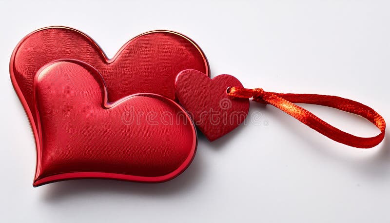 Valentine Gift Tag, Red Heart, Isolated on White. Valentine Gift Tag ...