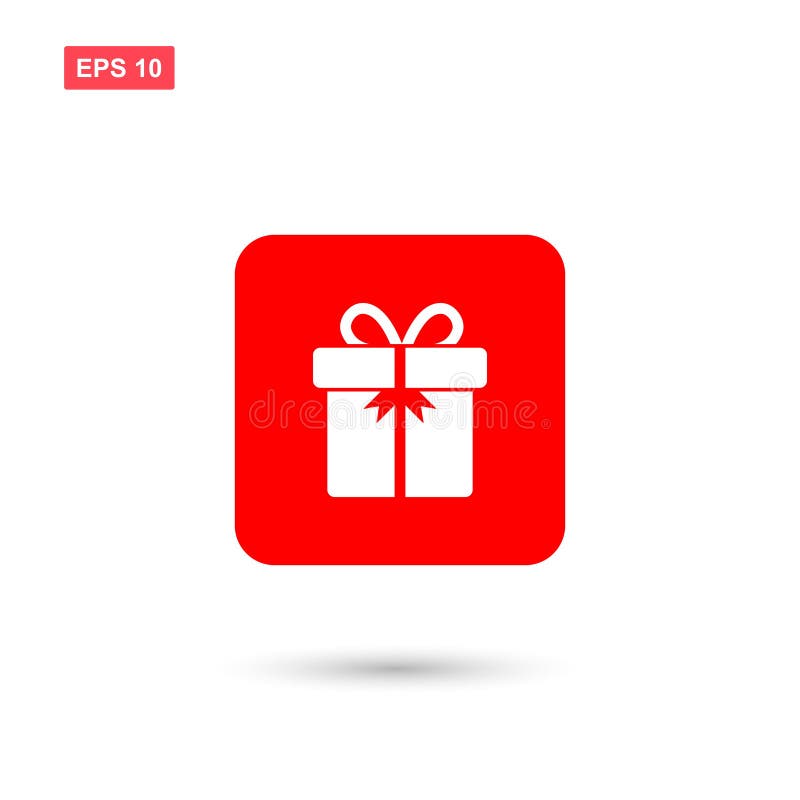 Red Gift Vector Icon Isolated Stock Vector - Illustration of button ...