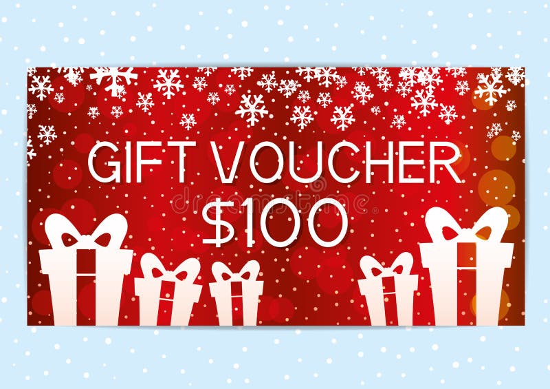 Red gift voucher. stock vector. Illustration of card - 81458973