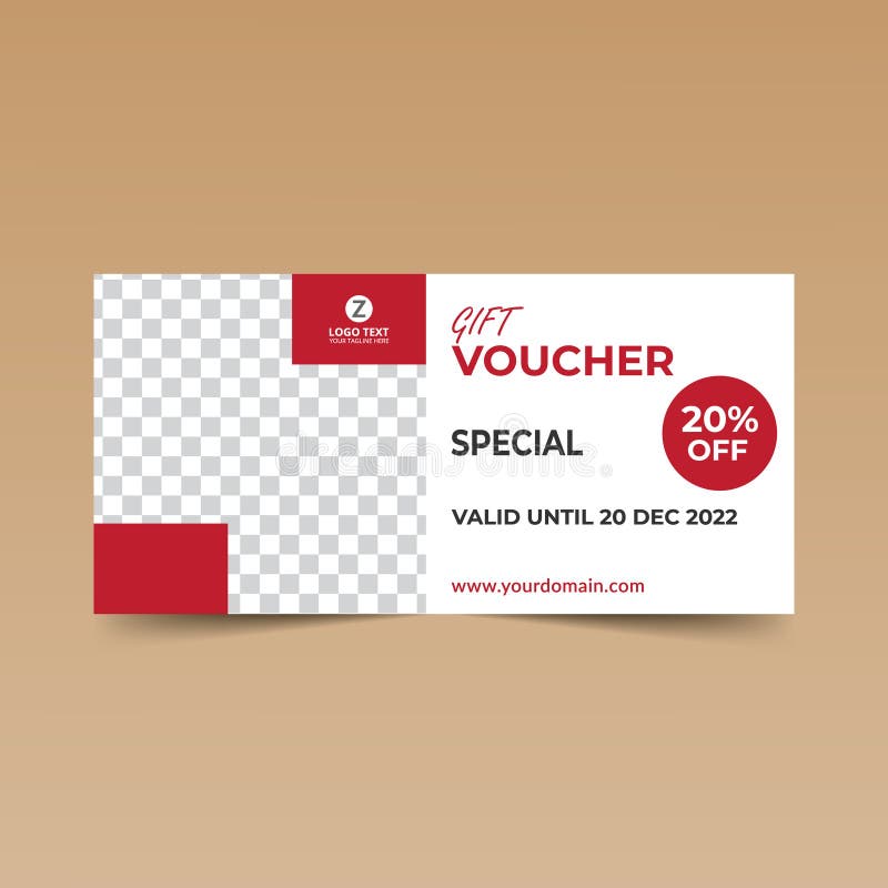 Red Gift Voucher Design Template Stock Photo - Image of promotional ...