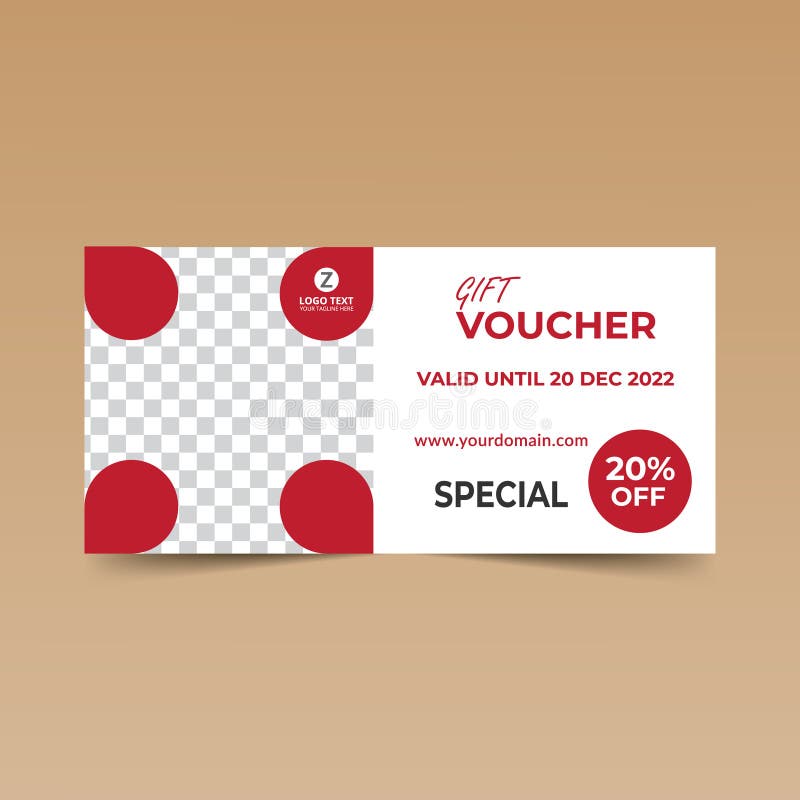 Red Gift Voucher Design Template Stock Image - Image of restaurant ...