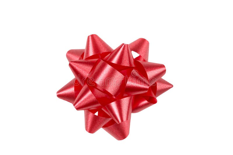 Isolated Pink Gift Wrap Bow Top View on a White Background Stock Photo ...