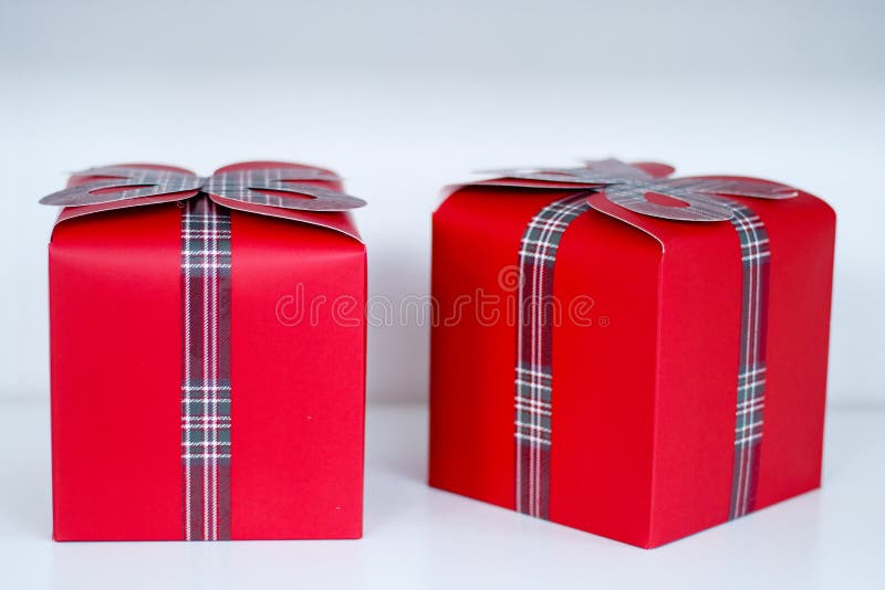 Red Gift Wrapped Presents for New Year Stock Photo - Image of heart ...