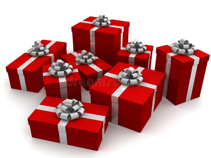 Red gifts stock illustration. Illustration of gift, reflection - 6533277